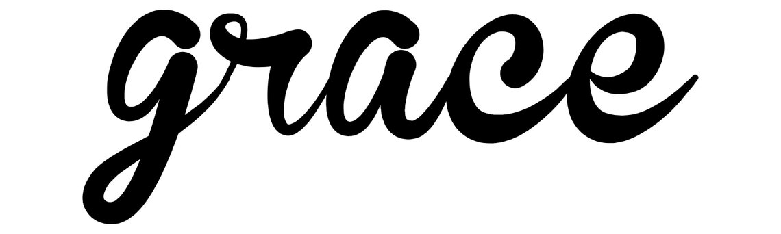 Grace Script Metal Word Sign Rustic Metal Sign Cursive - Etsy