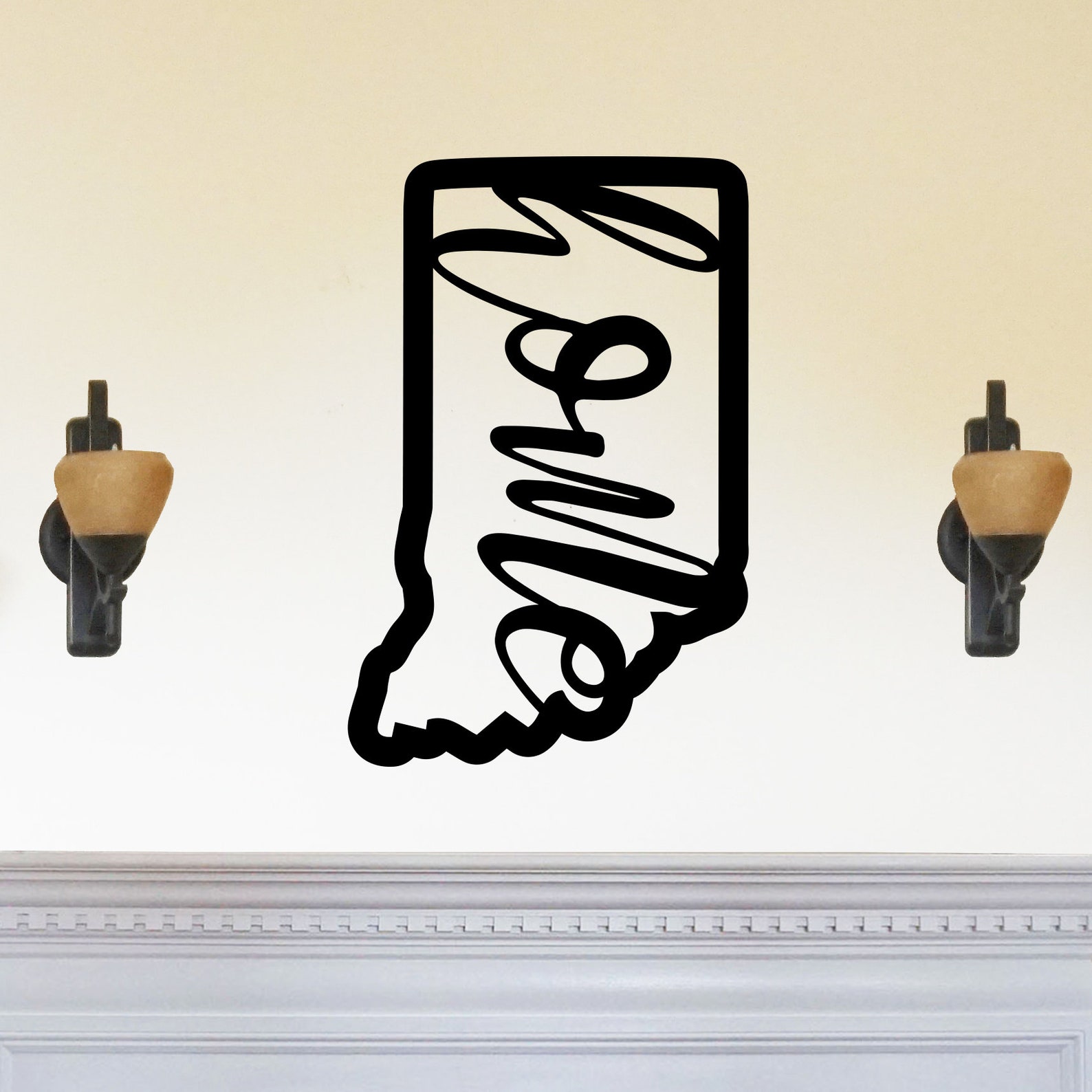Indiana Home State Silhouette Solid Steel Home Decor - Etsy