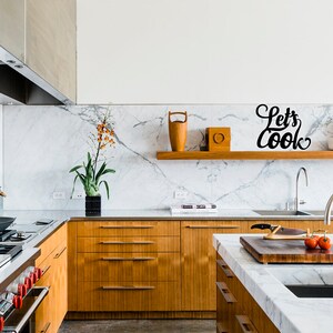 Lets Cook Cursive Word Art Beautiful Solid Steel Home Decor Decorative ...