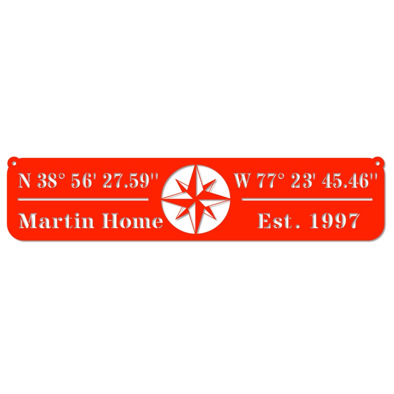 Custom GPS Coordinates Metal Sign Personalized Longitude | Etsy