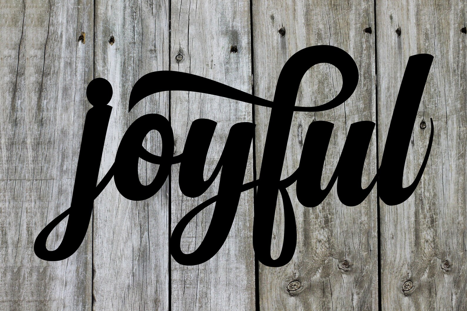 Joyful Script Metal Word Sign Rustic Metal Sign Cursive - Etsy