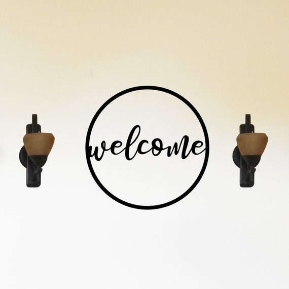 Welcome in Round Circle Beautiful Solid Steel Home Decor | Etsy