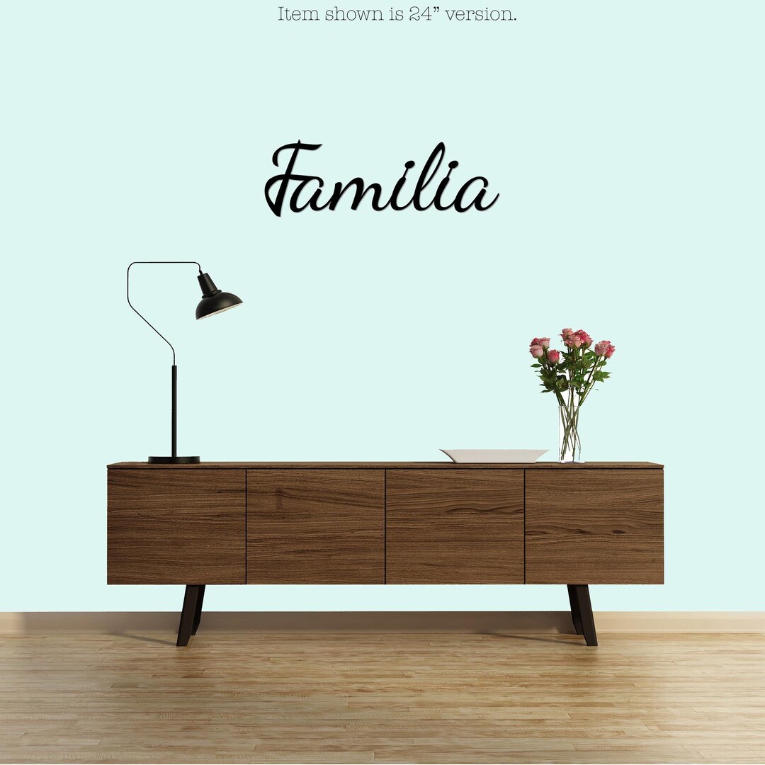 Familia Spanish Family Word Art Laser Cut Solid Metal Decorative Home ...