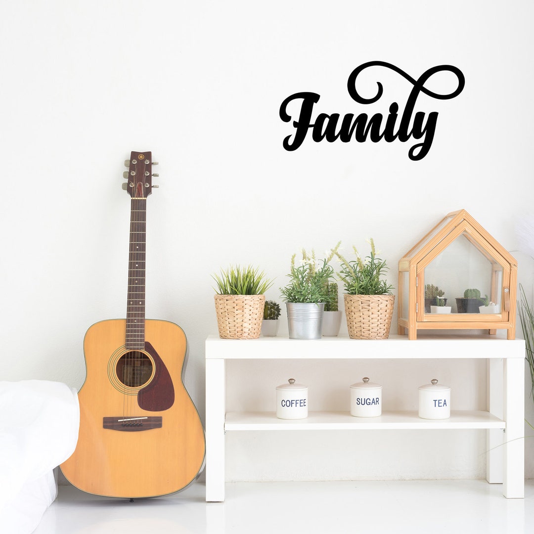 Family Script Metal Word Sign Rustic Metal Sign Cursive Farmhouse Decor ...