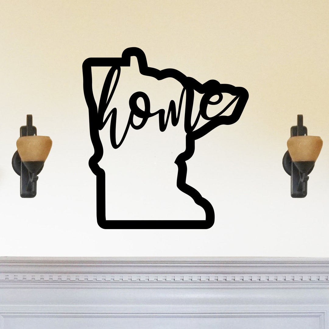 Minnesota Home State Silhouette Solid Steel Home Decor Decorative ...