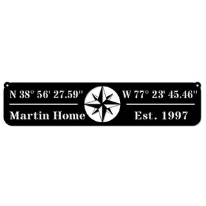 Custom GPS Coordinates Metal Sign Personalized Longitude Latitude ...