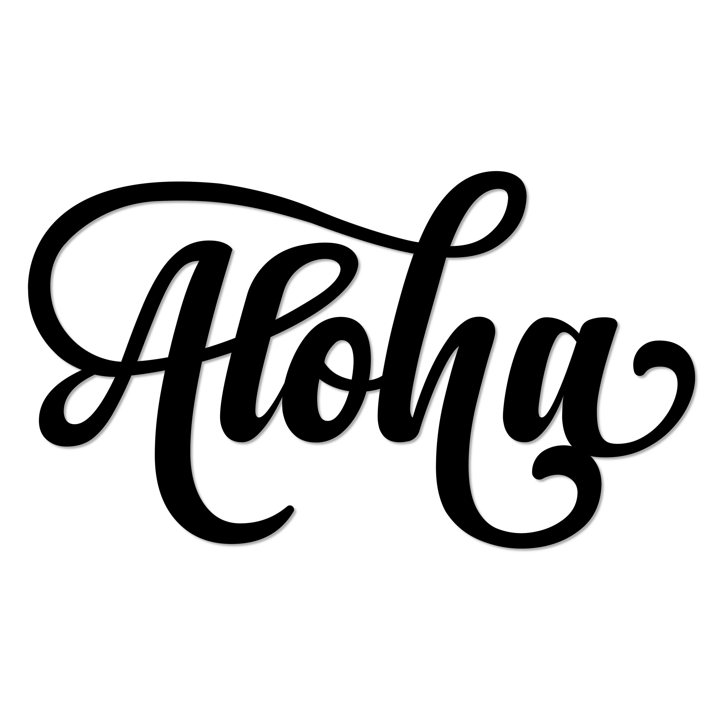 Aloha Cursive Metal Word Sign Welcome Word Wall Art Metal | Etsy