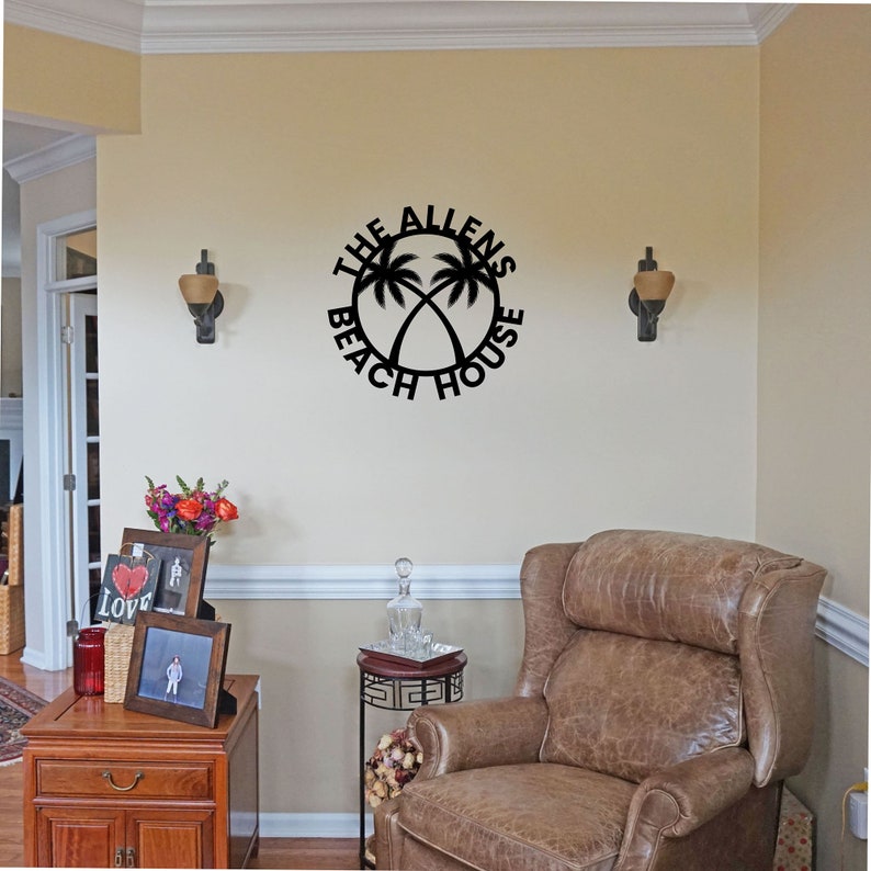 Beach House Personalized Metal Sign Customized With Name and - Etsy