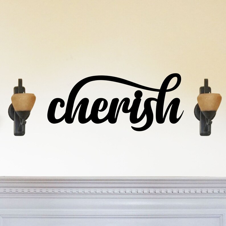 Cherish Script Metal Word Sign Rustic Metal Sign Cursive | Etsy