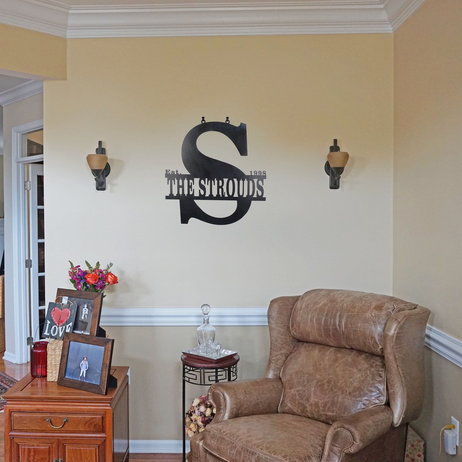 Personalized Monogram Metal Sign With Est Year 3 Colors - Etsy