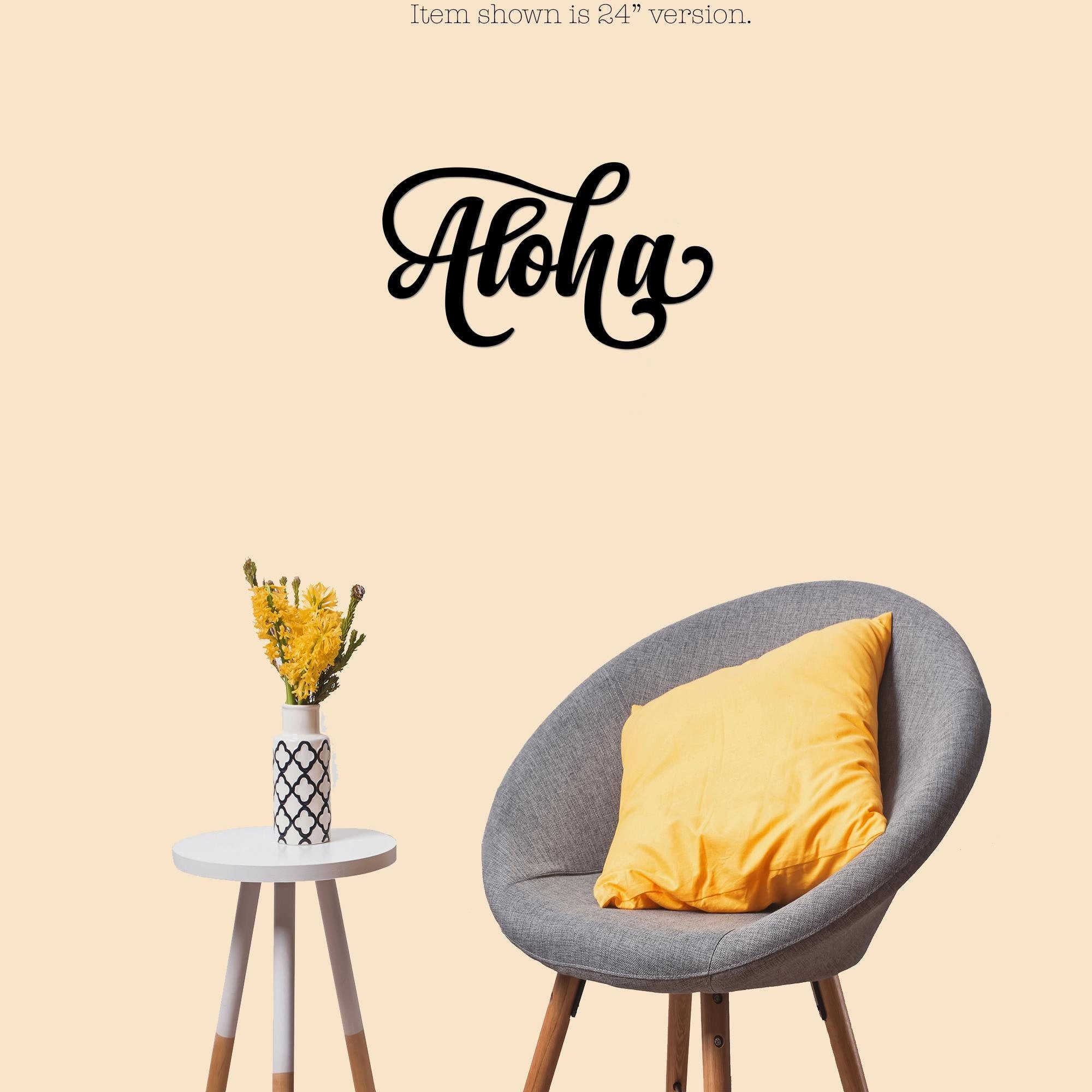 Aloha Cursive Metal Word Sign Welcome Word Wall Art Metal - Etsy Canada