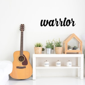 Warrior Metal Word Sign 13 Colors Cursive Home Decor Sign Inspiring ...