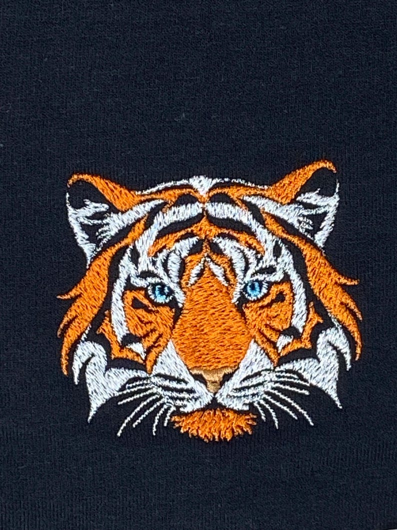 Tiger Face Embroidered Hoodie or Sweatshirt. - Etsy
