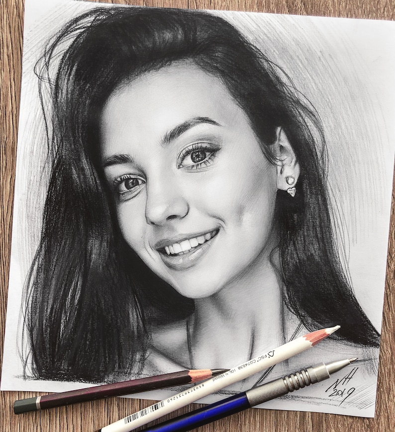 Graphite Pencil Portrait Portrait Drawing Drawing Portrait - Etsy