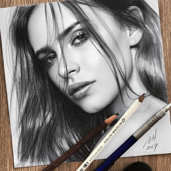 Pencil Portrait Drawing From Photo - Etsy
