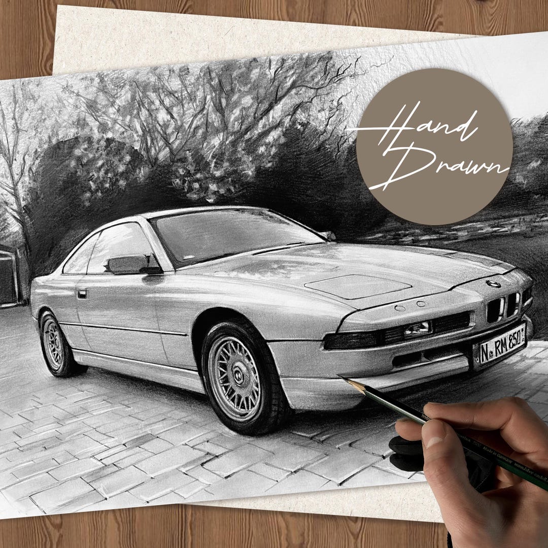 Custom Car Drawing | Hand-drawn Pencil Sketch of Your Favorite Car ...