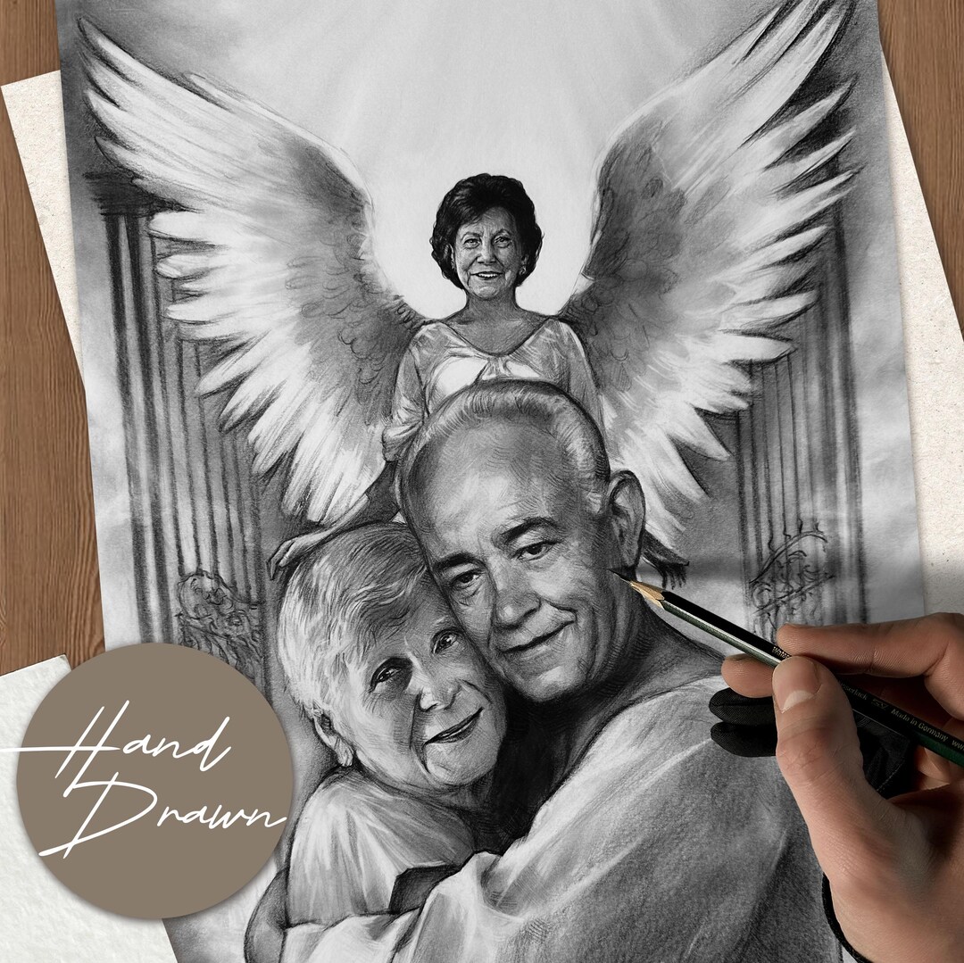 Custom Memorial Portrait: Hand-drawn Graphite Pencil Art Keepsake - Etsy