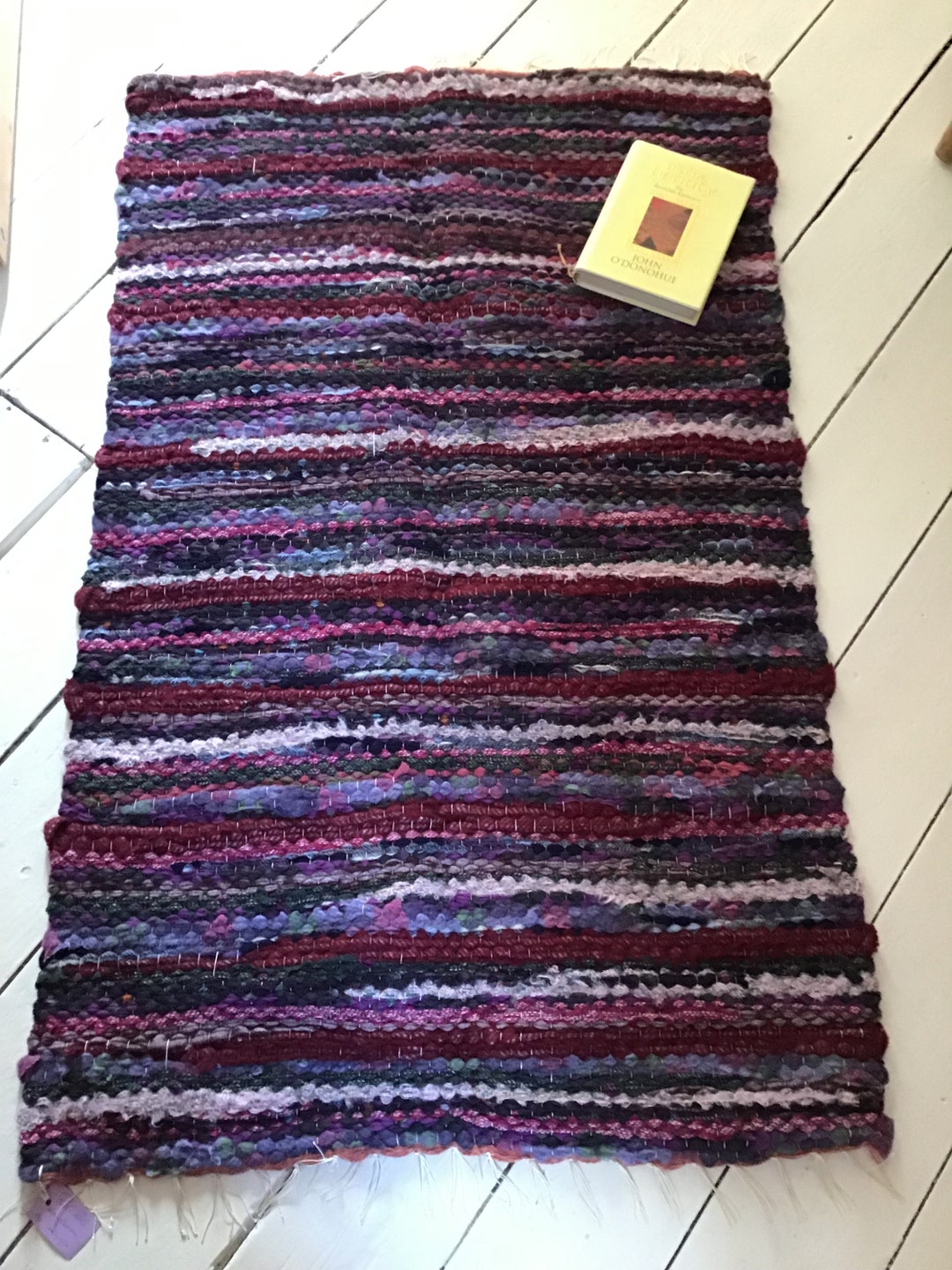 Woven Rag Rug Upcycled Rug Small Carpet Housewarming Gift - Etsy Canada