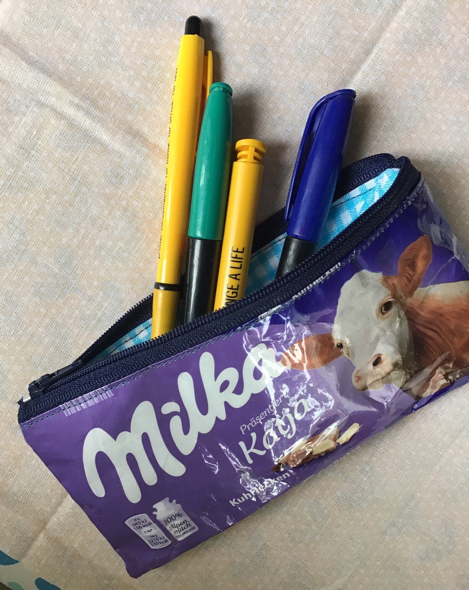 Recycled Pencil case upcycled sweet wrapper Pouch Zippered | Etsy