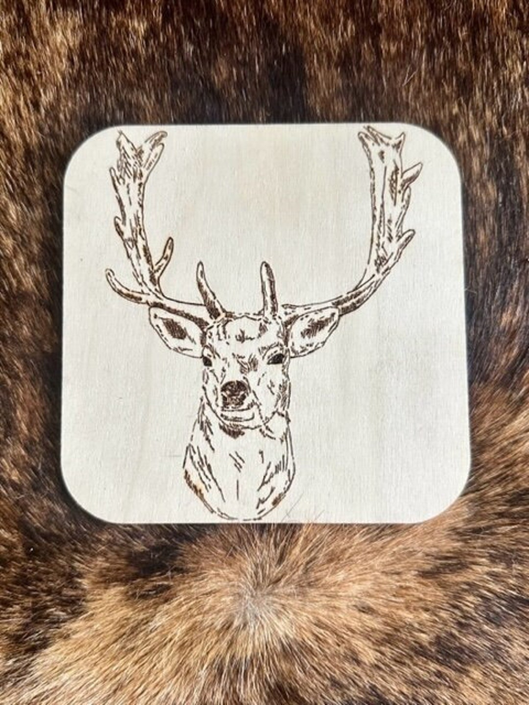 Wood Burned Deer Head Wall Hanging - Etsy