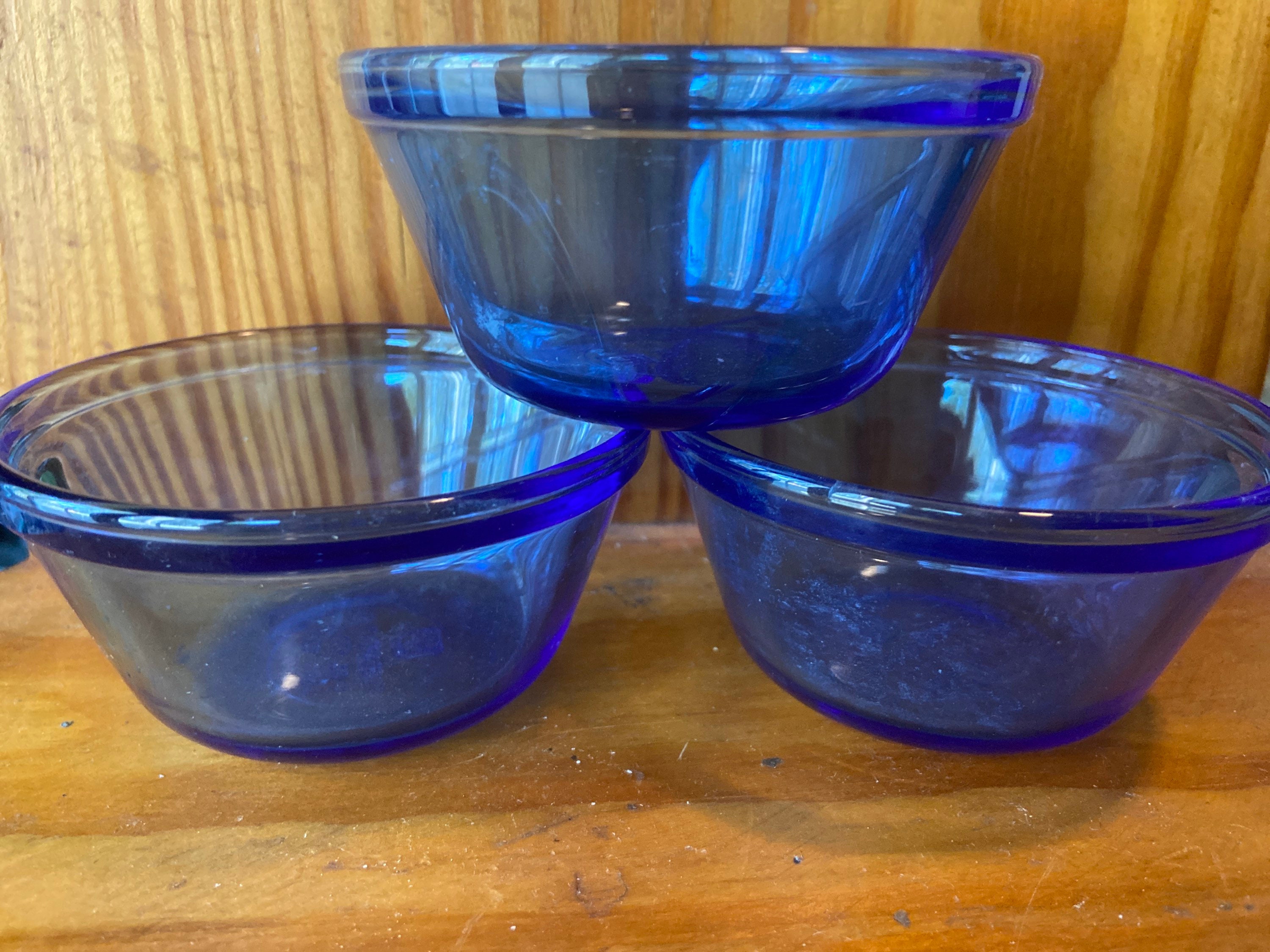 Vintage Anchor Hocking 6oz Cobalt Blue Custard Bowls 3 FREE SHIPPING - Etsy
