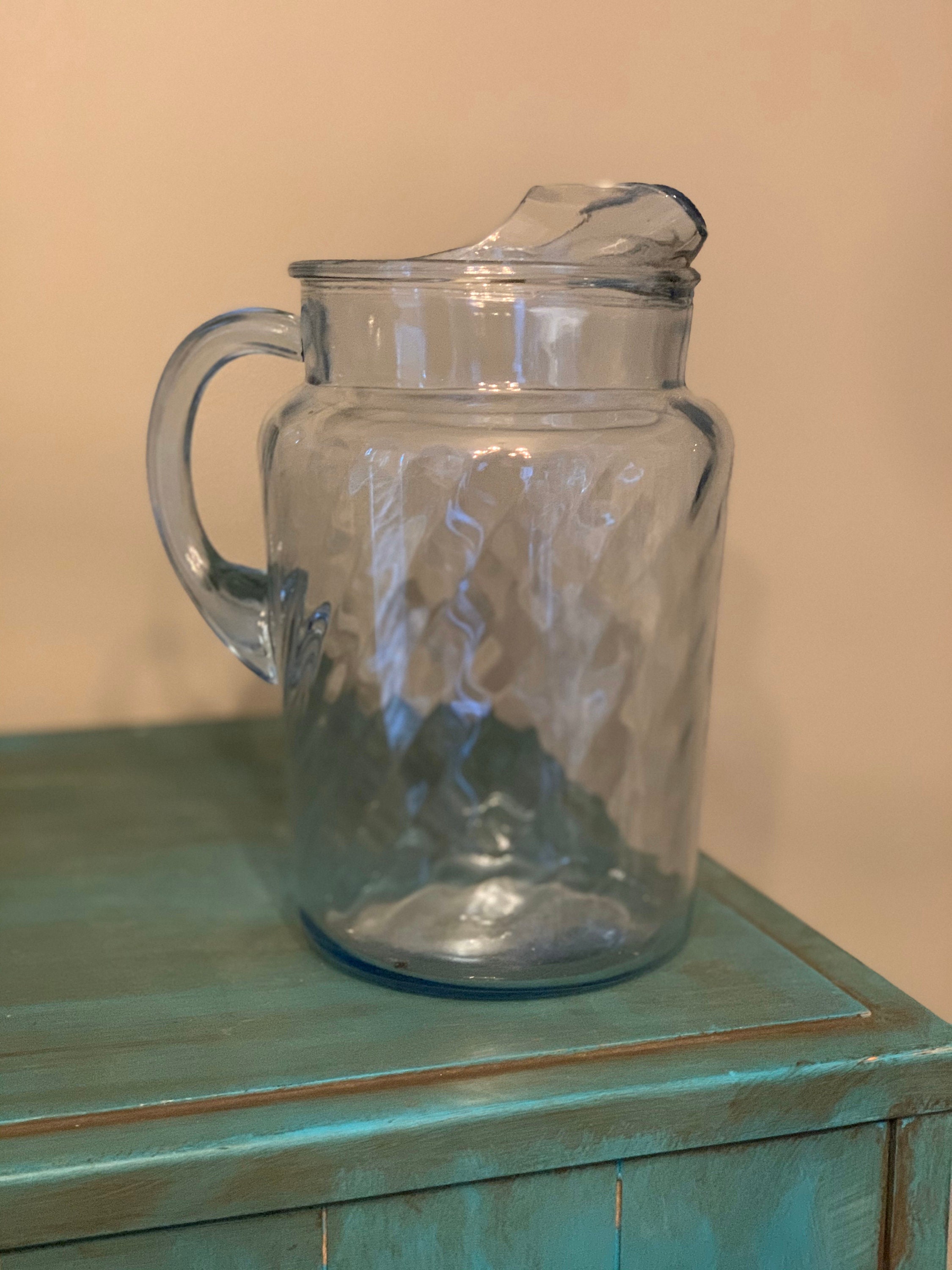 Vintage Blue Water Pitcher - Etsy