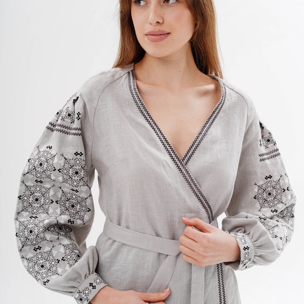 Grey Wrap Top - Etsy