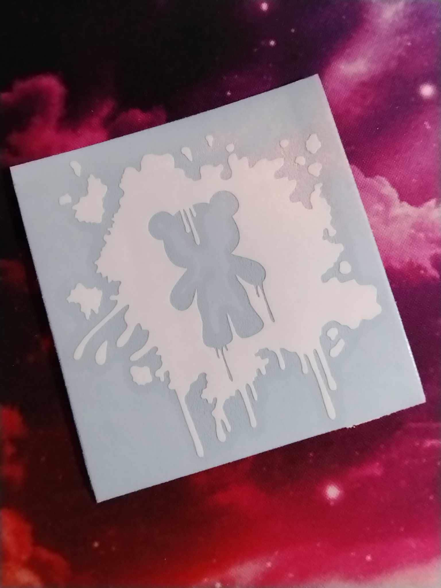 Paint Splatter Bear Car Decal Handmade Vinyl Bumper Sticker - Etsy
