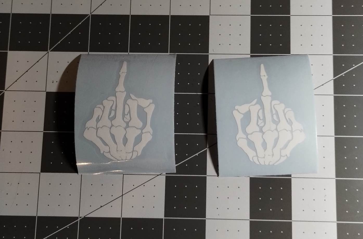 Skeleton Middle Finger Car Decal Set of 2 Decals Handmade - Etsy