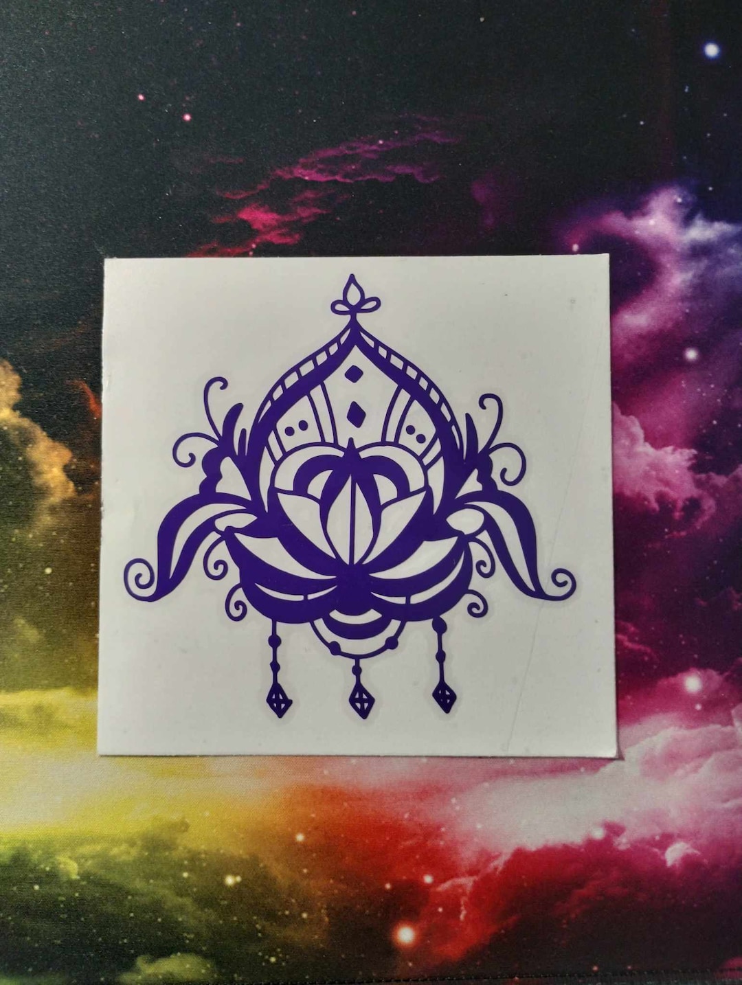 Lotus Flower Car Decal, Handmade Vinyl Bumper Sticker, Laptop Decal ...