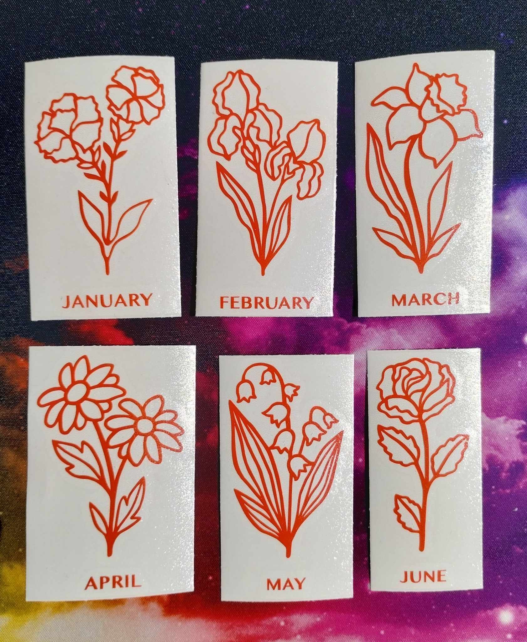 Birthday Month Flower Car Decal, Personalized Handmade Vinyl Sticker ...
