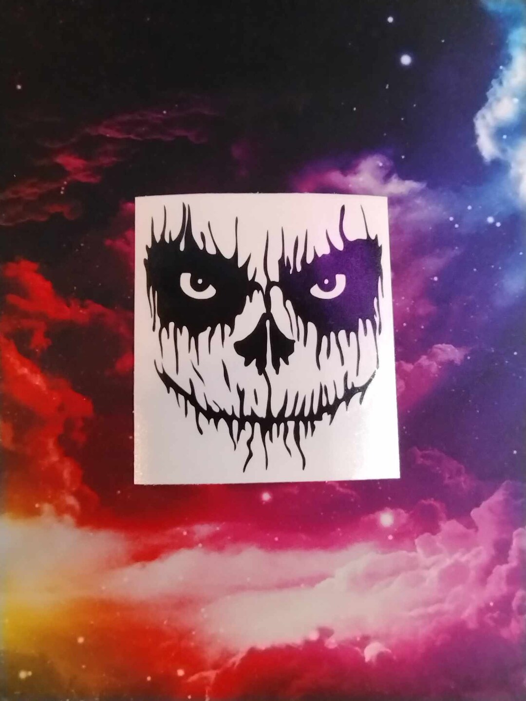 Scary Face Car Decal Handmade Vinyl Bumper Sticker - Etsy