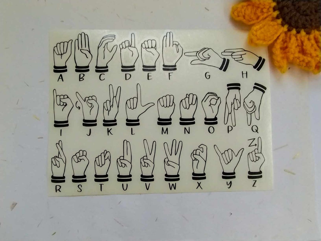 ASL American Sign Language Name Vinyl Decal, Custom Personalized Label ...