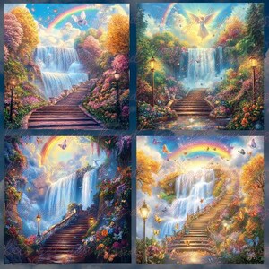 Child Memorial Rainbow Background With Waterfall Png, Memorial ...