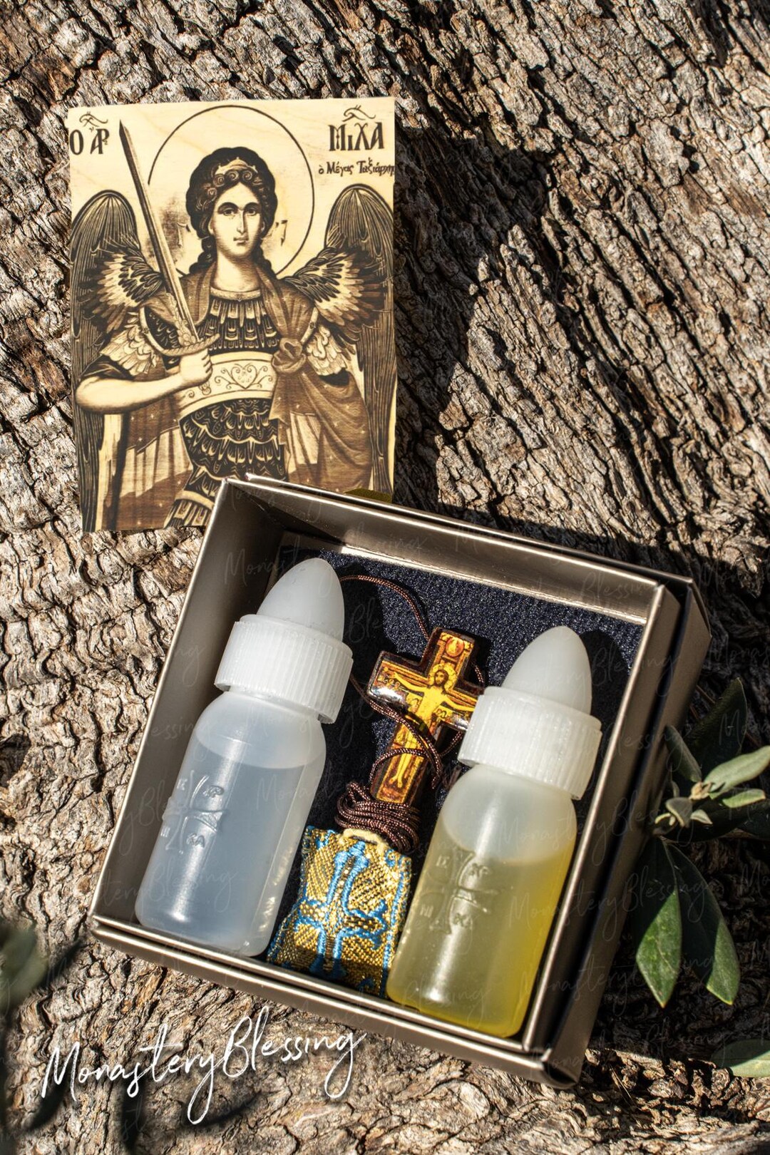 St Archangel Michael the Taxiarch of Mandamados Set Holy Water and Oil ...