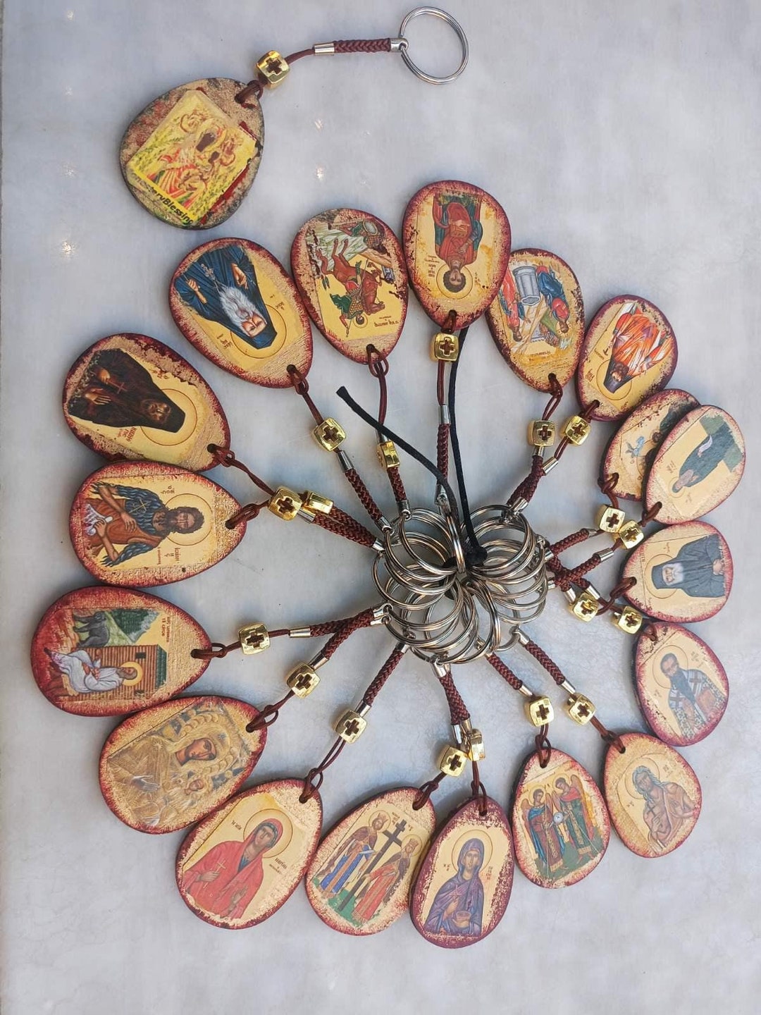 Religious Keychain Charm With Panagia All Saints Holy Theotokos Jesus ...