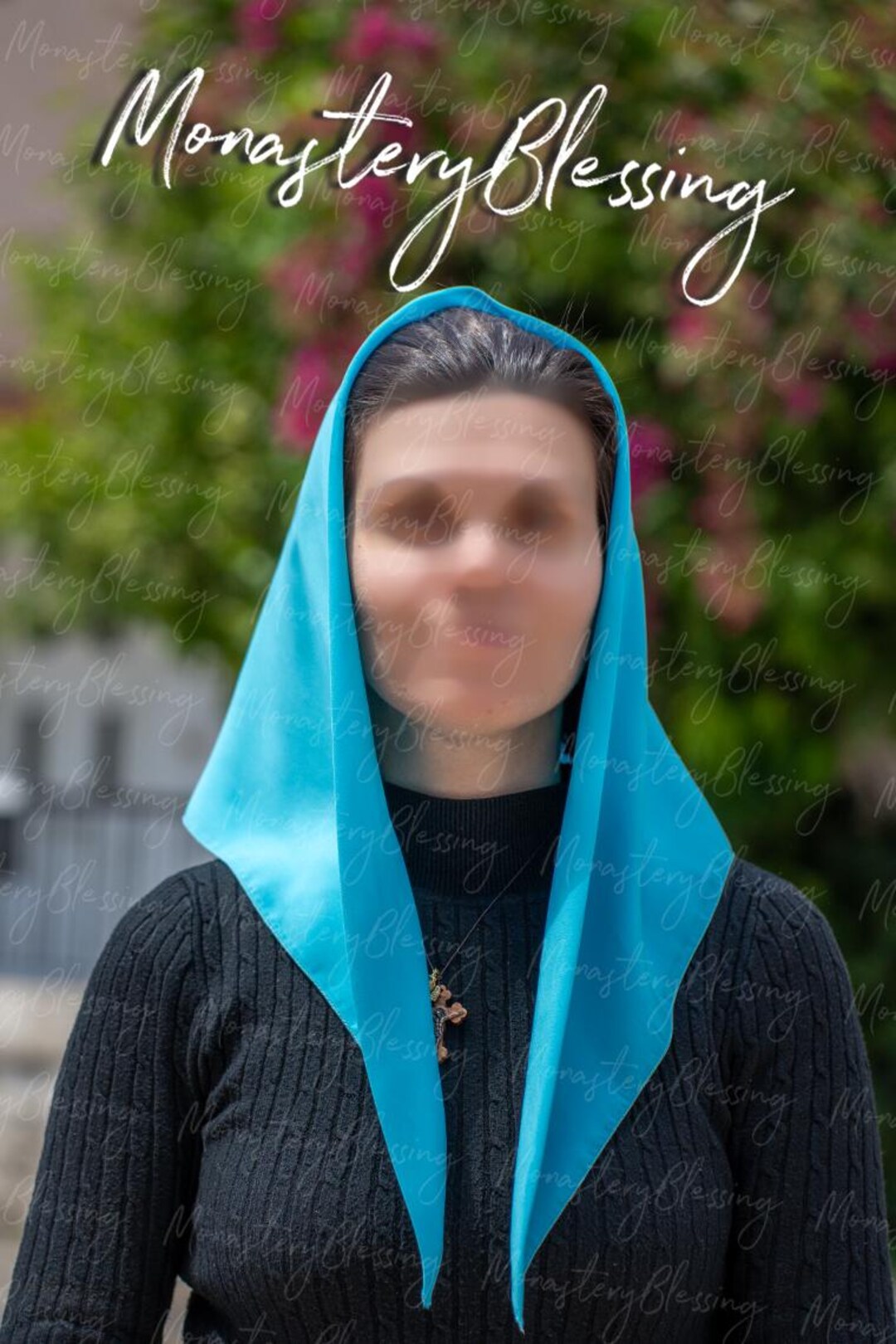 Orthodox Church Veil Mantilla Handmade Soft Head Covering Light Blue ...