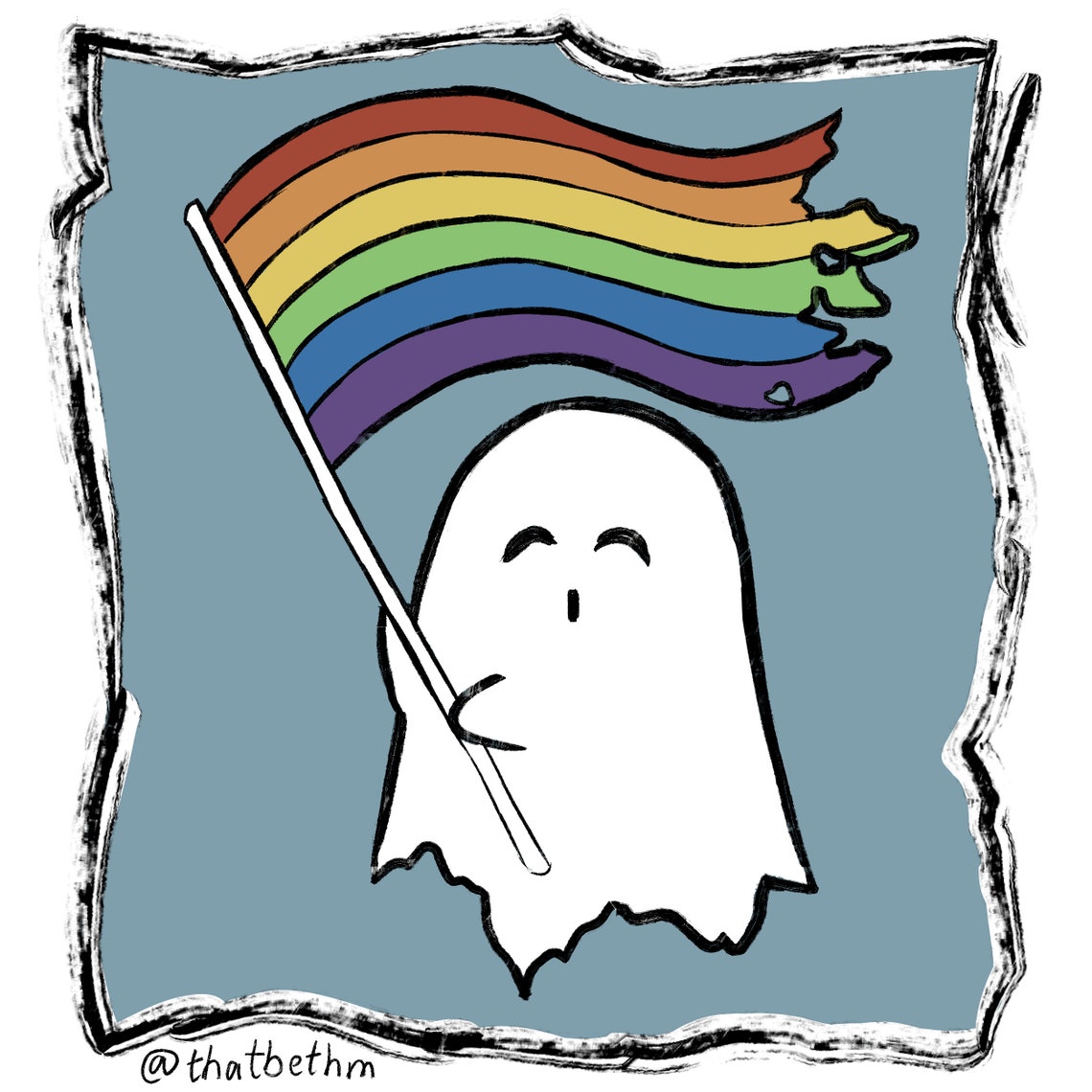 Pride Tiny Ghost Rainbow Flag Sticker - Etsy UK