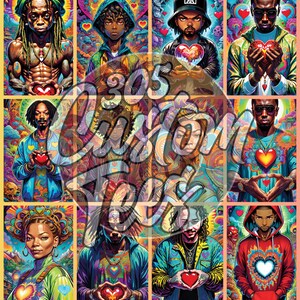 50 Cartoon Style Designs, Famous Rappers AI Bundle, Prints, Posters ...