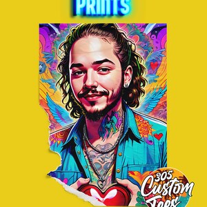50 Cartoon Style Designs, Famous Rappers AI Bundle, Prints, Posters ...