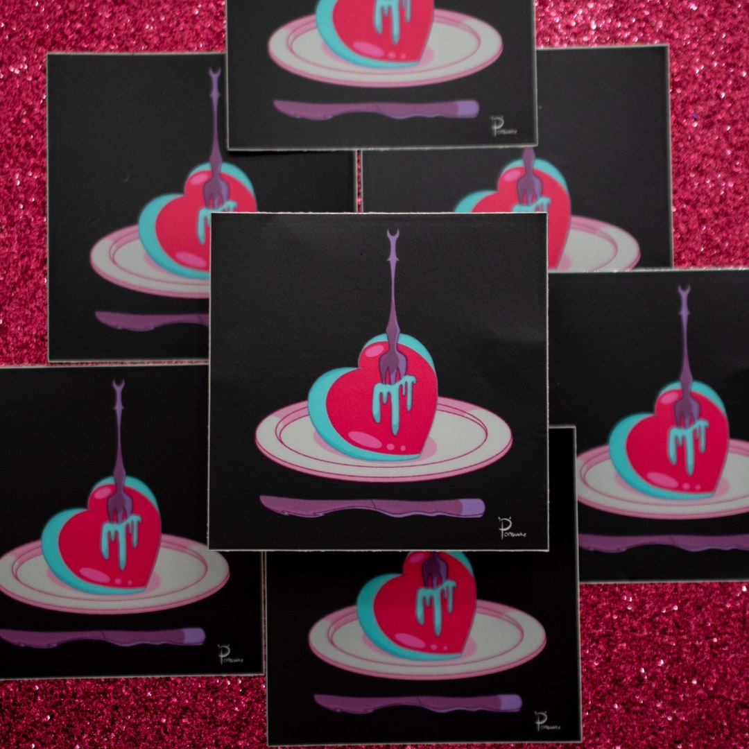 Heart on a Platter Vinyl Sticker/ Die Cut Sticker/ Laptop Sticker - Etsy