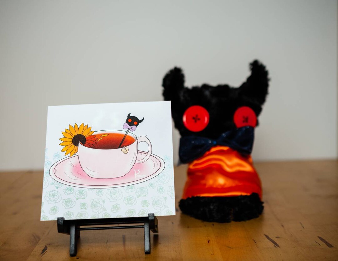 Demon Baby: Tea 5.5" X 5.5" Art Print - Etsy