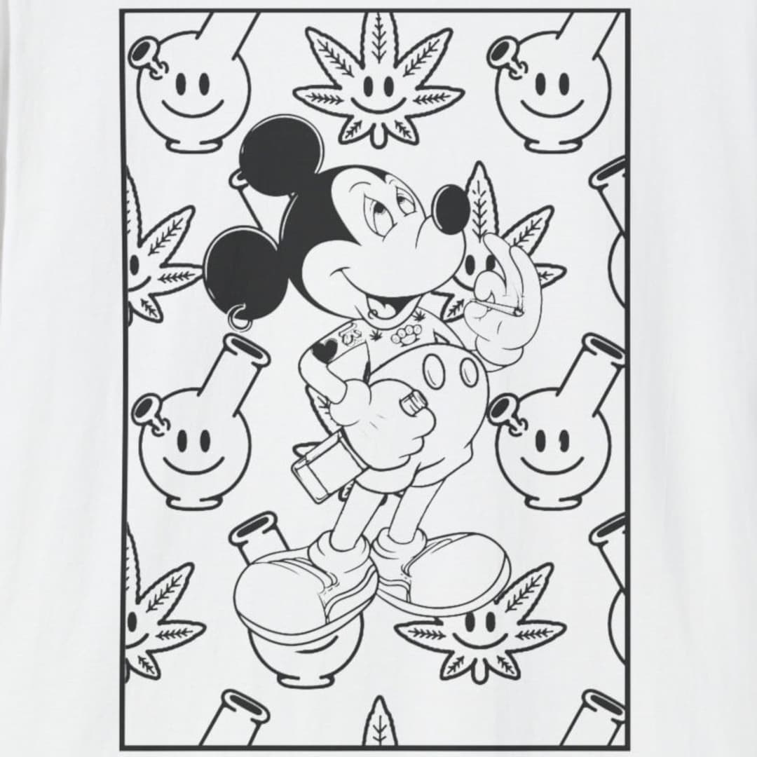 Mickey Mouse Cartoon Stoner Funny Weed Unisex Softstyle - Etsy