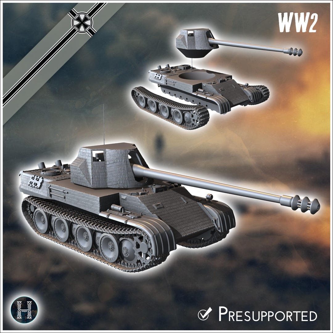 Panzer V Panther 128 Mm Skorpion (rh) - STL 3D Printing Ww2 Wwii Front ...