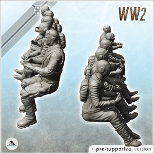 Set of Five German Aircraft Pilots With Equipment STL 3D Printing WW2 ...