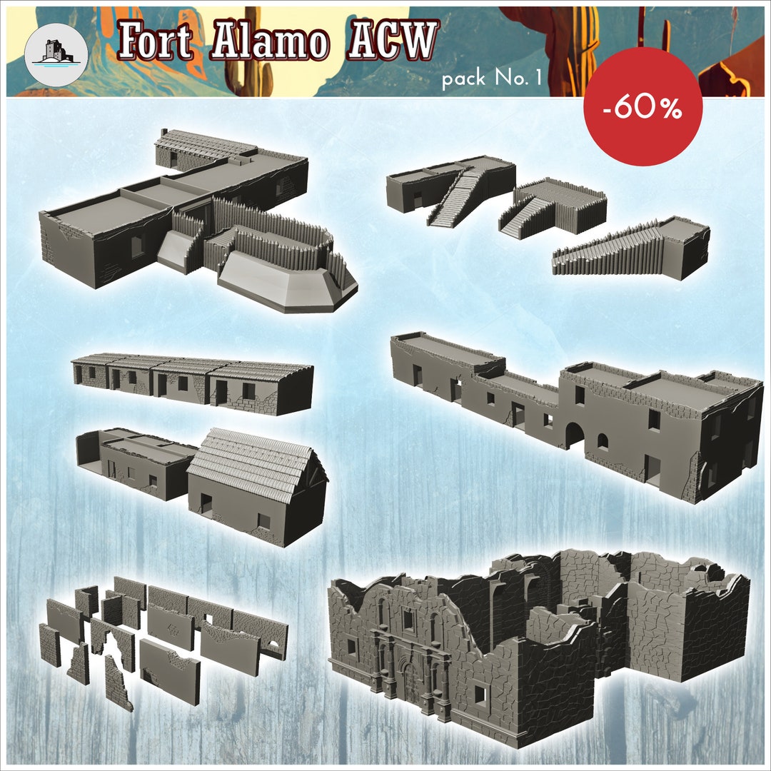 Fort Alamo Pack No. 1 - STL Impression 3D Cowboy USA America ACW ...