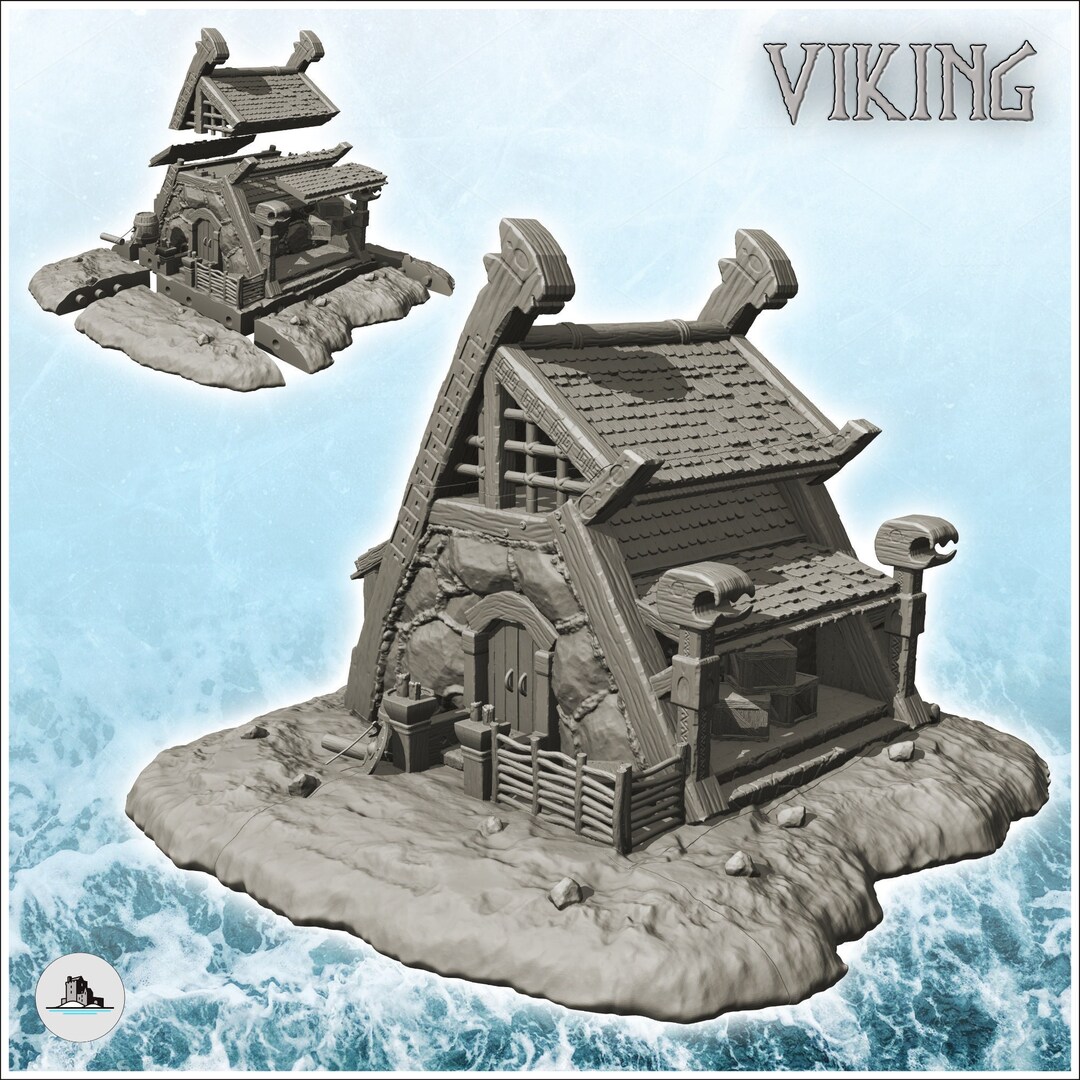 Viking Mansion With Fence and Storage Shed (9) - STL 3D Printing FDM ...