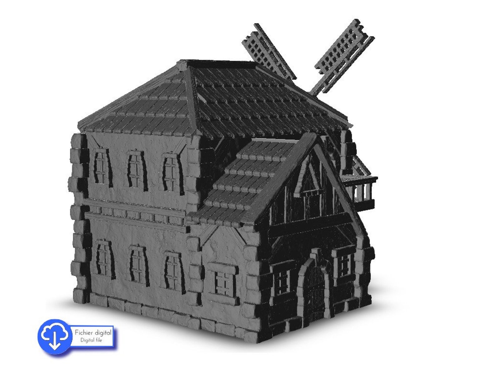 Medieval Mill - STL 3D Printing Scenery Terrain Architecture Historical ...