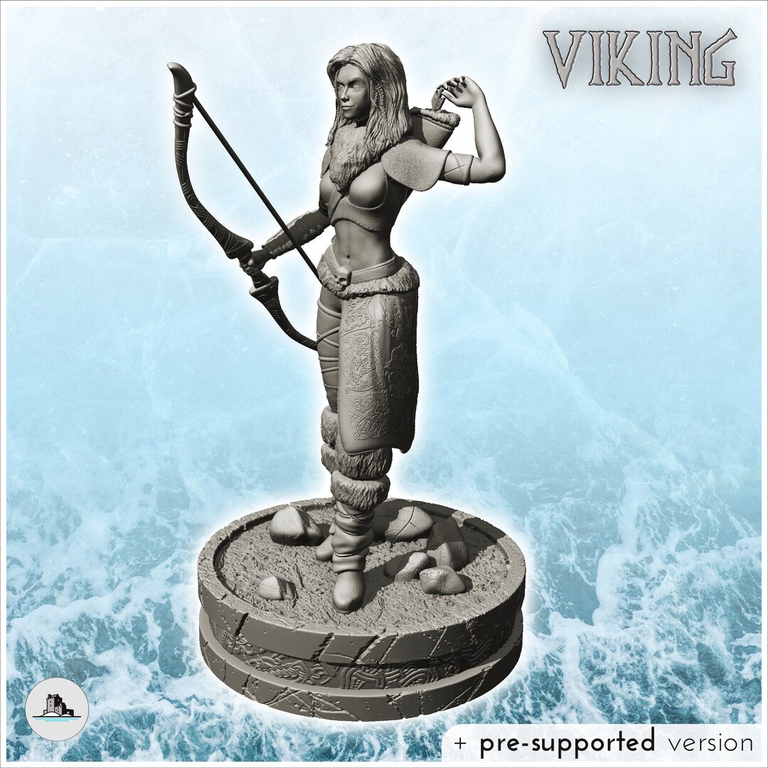 Female Viking Archer With Leather Boots and Animal Skin Armor (19 ...