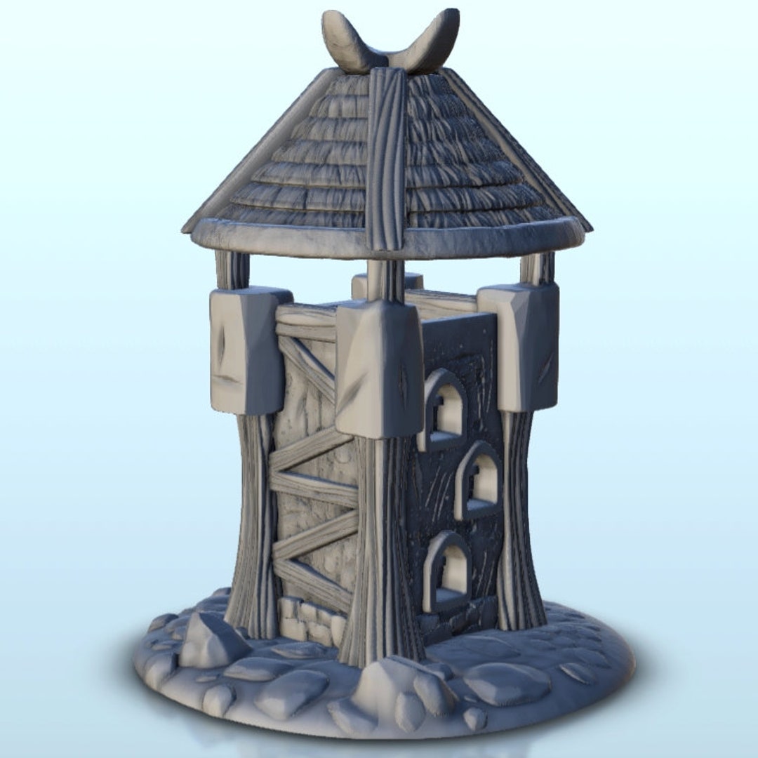 Watchtower in Wood and Stone 4 - STL 3D Printing Print Medieval Gothic ...